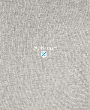Barbour Logo Embroidered Short-sleeved Polo Shirt - Gray
