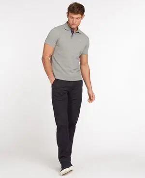 Barbour Logo Embroidered Short-sleeved Polo Shirt - Gray