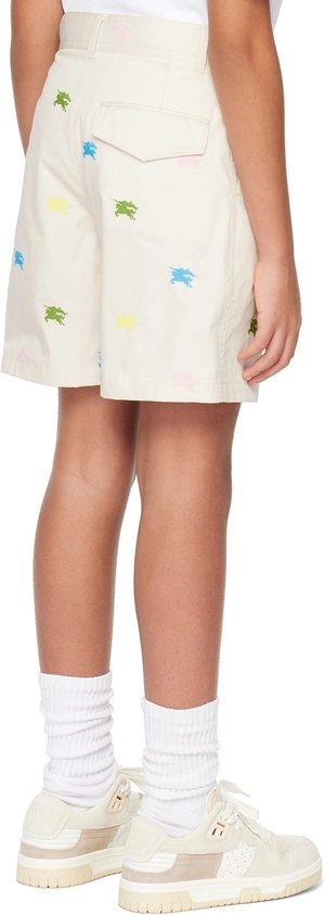 Burberry Embroidered Equestrian Knight Cotton Twill Shorts
