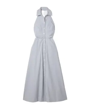 Veronica Beard Mackey Striped Halterneck Dress