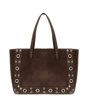 Valentino Garavani Eyelet Detailed Tote Bag - Black