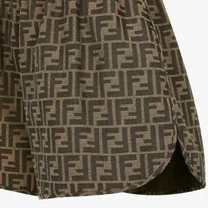 Fendi Ff Jacquard Elasticated Waistband Shorts - Brown