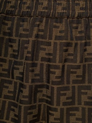 Fendi Ff Jacquard Elasticated Waistband Shorts - Brown