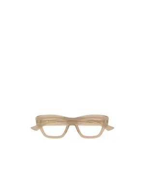 Bottega Veneta Bold Rectangular Eyeglasses - Nude