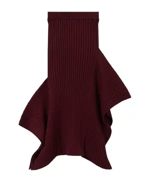 Stella McCartney Textured Knit Ribbed A-line Skirt