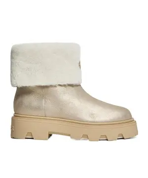 Moncler Aurea Shearling Cuff Boots - Silver