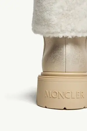 Moncler Aurea Shearling Cuff Boots - Silver