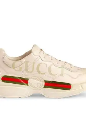 Gucci Rhyton Logo Sneakers - Nude