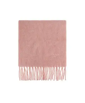 Givenchy Logo Embroidered Fringed Scarf - Pink