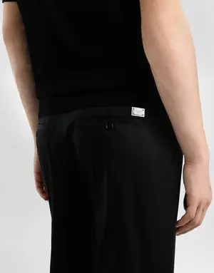 Dolce & Gabbana Logo Tag Pleated Trousers - Black