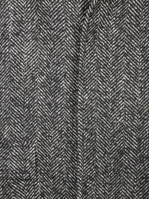 Tagliatore Herringbone Long-sleeved Coat - Black