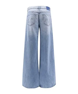 MOTHER Logo Patch Wide Leg Jeans - Blue