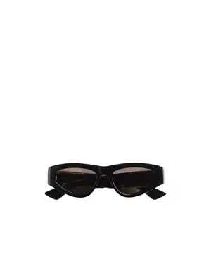 Bottega Veneta Cat-eye Frame Sunglasses With Gold Detail - Black/gray