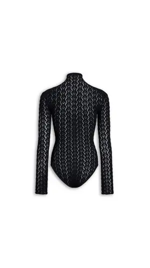 Alaïa High Neck Stretch Lace Bodysuit