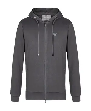 Emporio Armani Hooded Logo Casual Coat