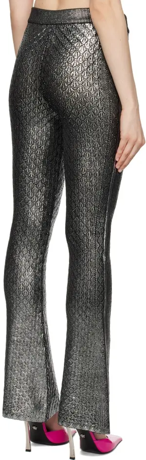 Rabanne All-over Monogram Flared Trousers - Black