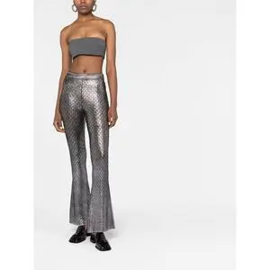 Rabanne All-over Monogram Flared Trousers - Black
