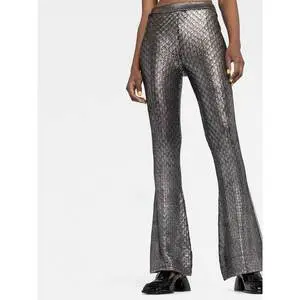 Rabanne All-over Monogram Flared Trousers - Black