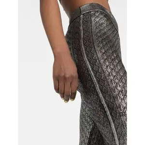 Rabanne All-over Monogram Flared Trousers - Black