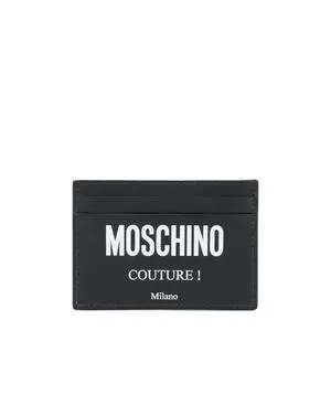 Moschino Logo Print Cardholder - Black