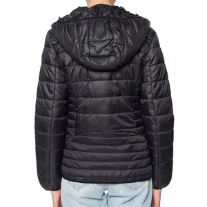 EA7 Quilted Hooded Jacket With Graphic Print