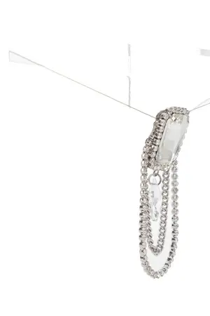 Alessandra Rich Crystal Embellished Drop Chain Earrings