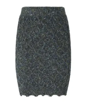 Pinko Cable-knit Embellished Mini Skirt - Black