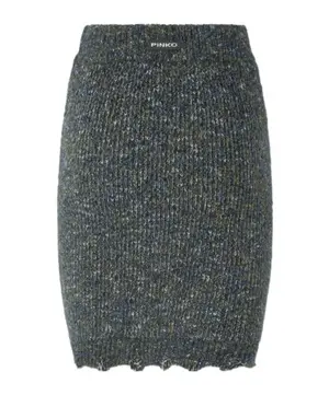 Pinko Cable-knit Embellished Mini Skirt - Black