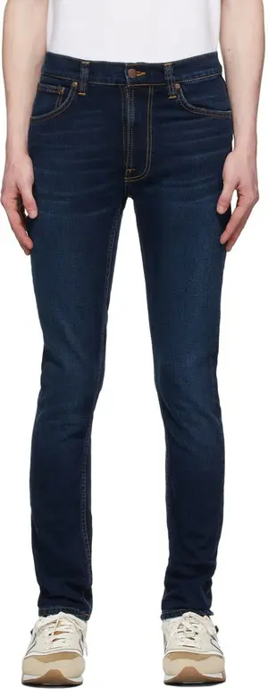 Nudie Jeans Slim Fit Dark Wash Denim Jeans - Black