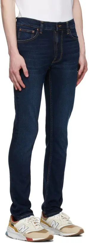 Nudie Jeans Slim Fit Dark Wash Denim Jeans - Black
