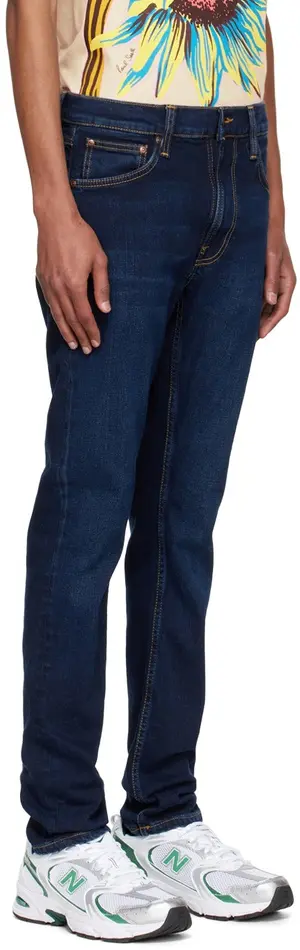 Nudie Jeans Slim Fit Dark Wash Denim Jeans - Black