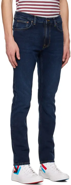 Nudie Jeans Slim Fit Dark Wash Denim Jeans - Black