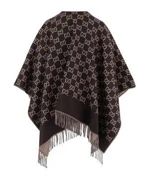 Gucci Gg Monogram Fringed Reversible Cape