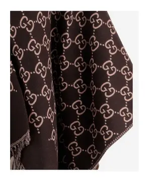 Gucci Gg Monogram Fringed Reversible Cape