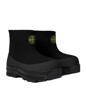 Stone Island Suede Rubber-band Boots - Black