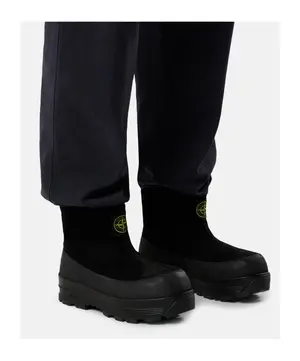Stone Island Suede Rubber-band Boots - Black