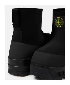 Stone Island Suede Rubber-band Boots - Black