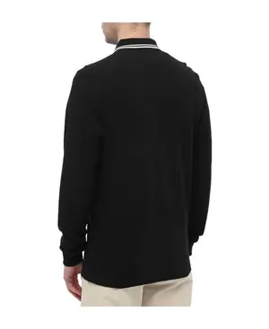 Fred Perry Twin Tipped Long-sleeve Polo Shirt - Black