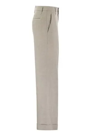 Brunello Cucinelli Lurex Wide-leg Trousers - Gray