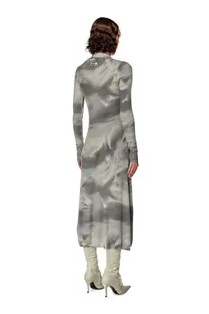 DIESEL® M-bridge Midi Dress With Camouflage Print - Gray