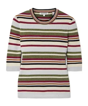 Veronica Beard Kavya Striped Ribbed-knit Sweater