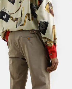 Dolce & Gabbana Logo Embroidered Tailored Trousers - Gray