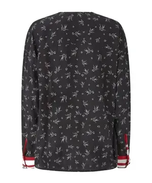 Pinko Bird-print Striped Long-sleeve Top