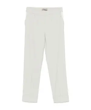 D.exterior Cropped Pants With Elastic Waist - Light Green