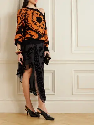 Etro Asymmetrical Cutout Midi Skirt
