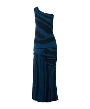 DONDE ESTEBAN Magdalena One-shoulder Ribbed Maxi Dress - Blue