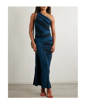 DONDE ESTEBAN Magdalena One-shoulder Ribbed Maxi Dress