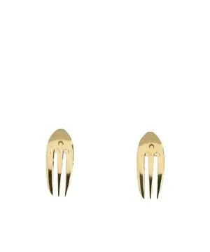 MARINE SERRE Reassembled Cutlery Clip-on Earrings - Yellow