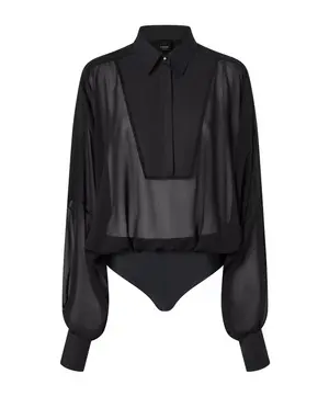 Pinko Button-down Semi-sheer Bodysuit