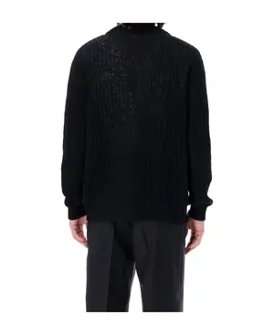 Prada V-neck Knitted Cardigan With Rib Trim